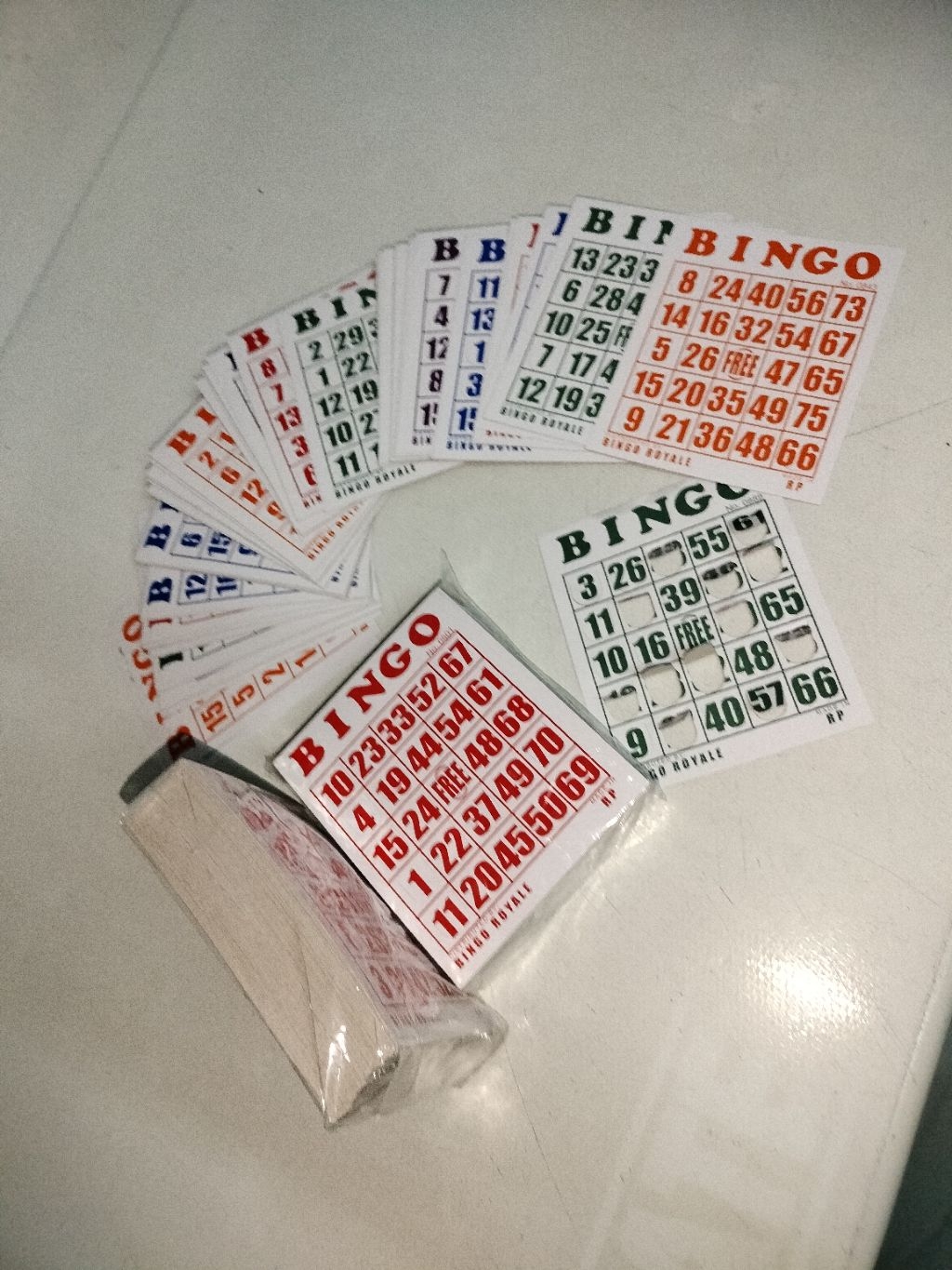 100pcs small foldable bingo card game card assorted color ( bingo ...