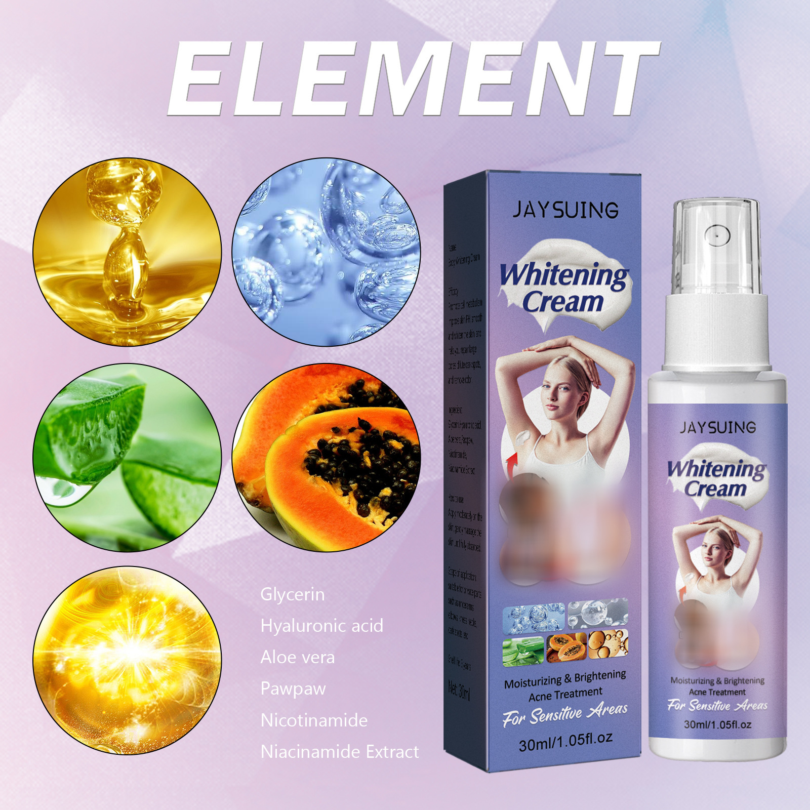 Jaysuing 30ml Dark Spot Correcting Body Lotion Spray Underarms Elbows ...