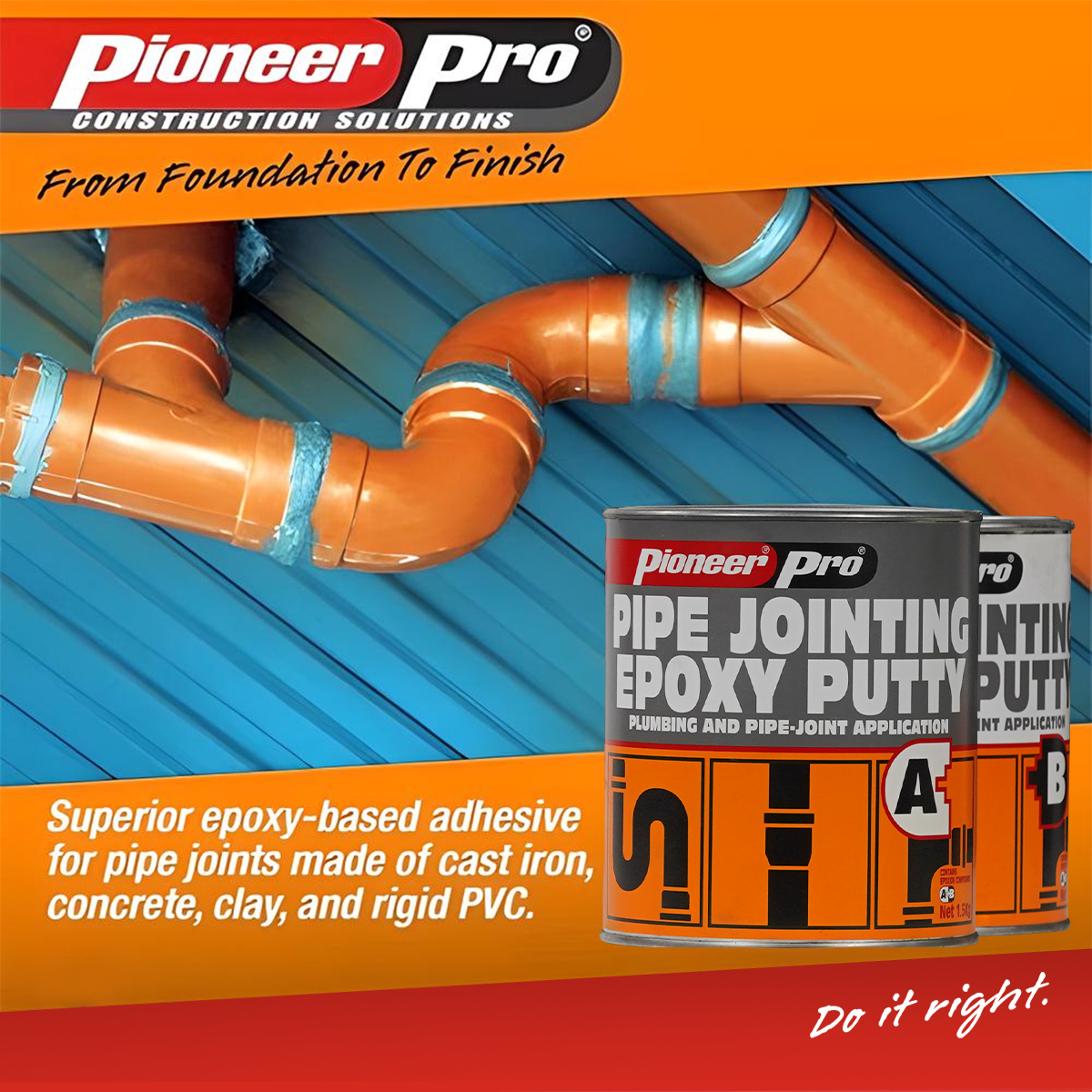 Pioneer Pipe Jointing Epoxy Putty 1 Quart | Shopee Singapore