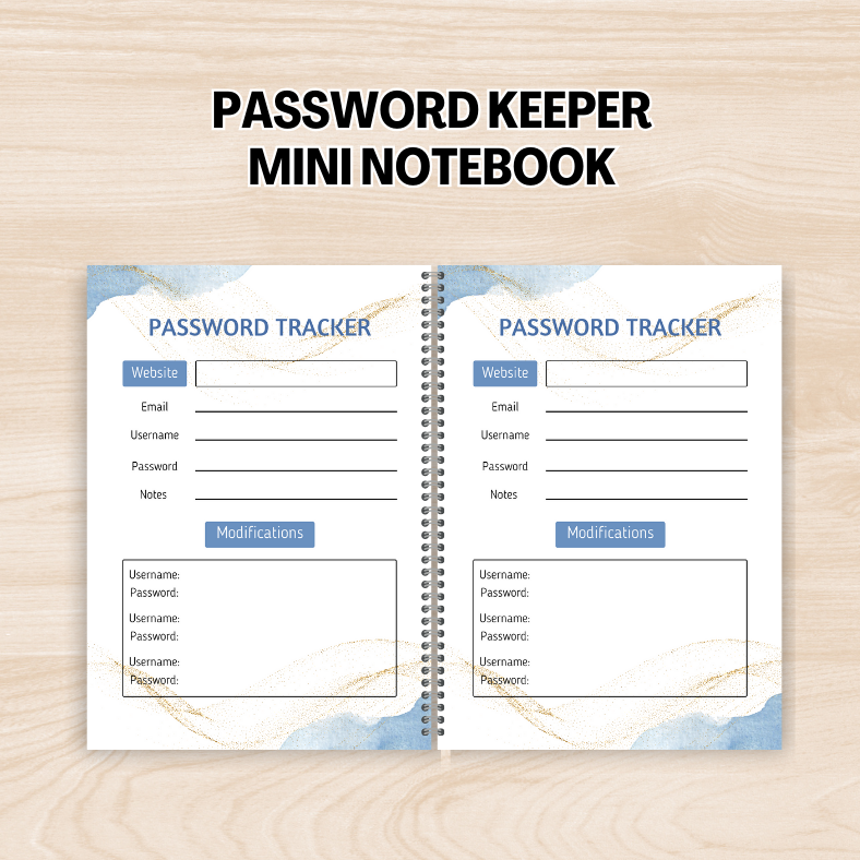 JM Creatink Password Keeper Mini Notebook Tracker Organizer Record ...