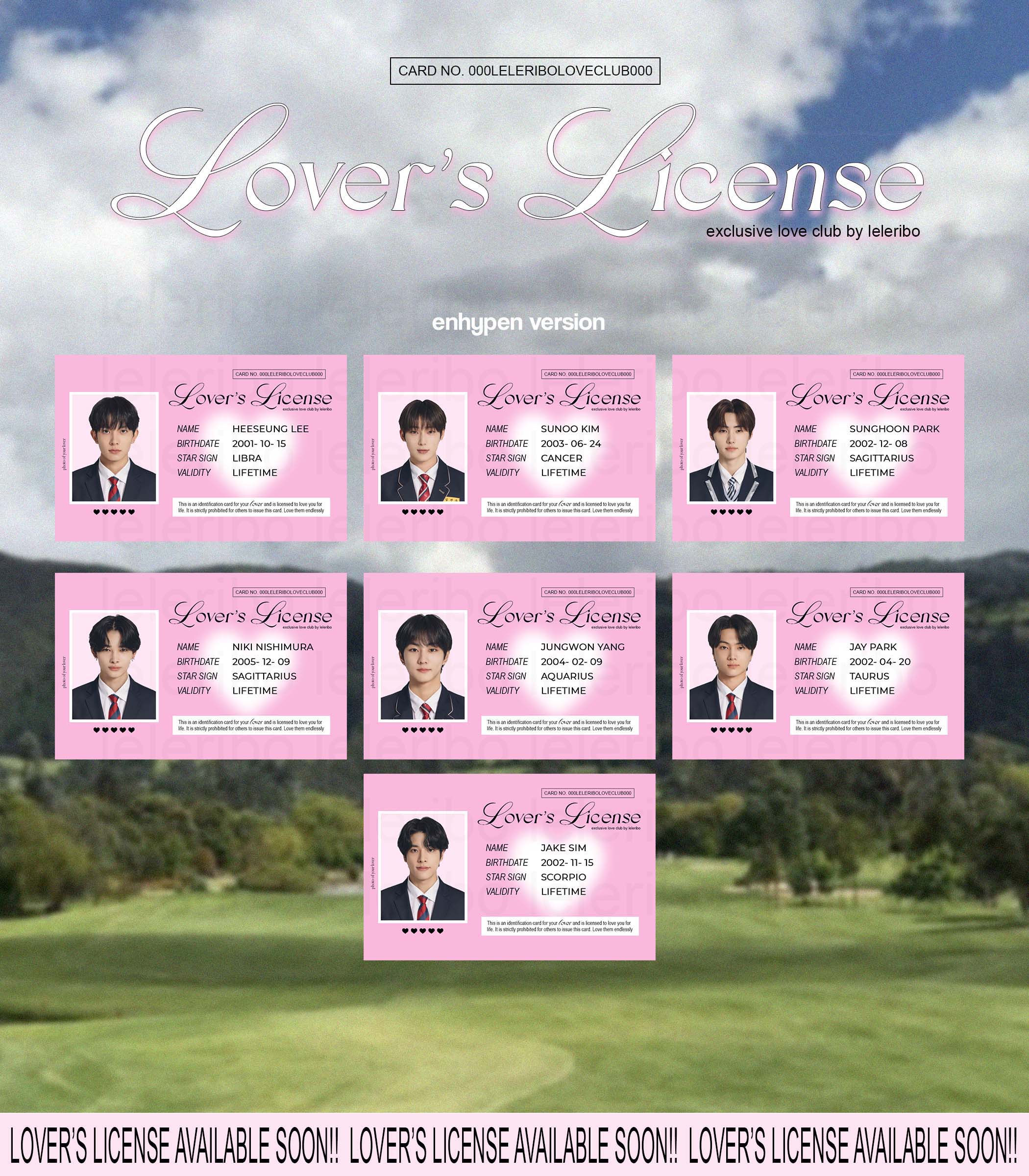 Lover's License ENHYPEN KPOP Cards by leleribo | Shopee Singapore