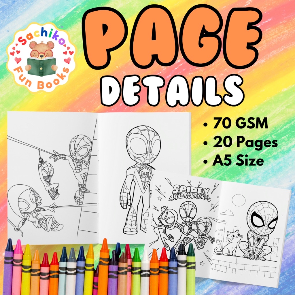 SPIDEY AND HIS AMAZING FRIENDS COLORING BOOK SACHIKO FUN BOOKS | Shopee ...
