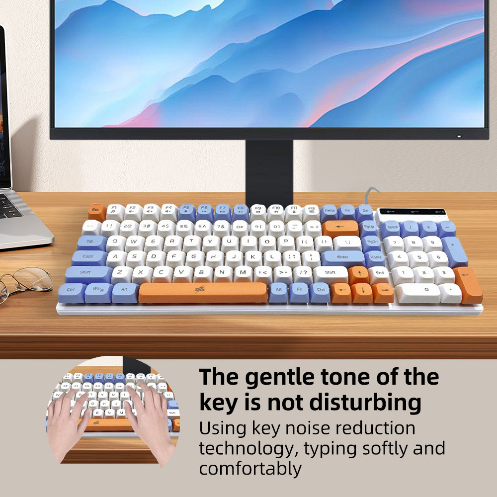 Zeus K-19 Wired Membrane Gaming Keyboard 98 Keys 3 Spell Color Matching ...