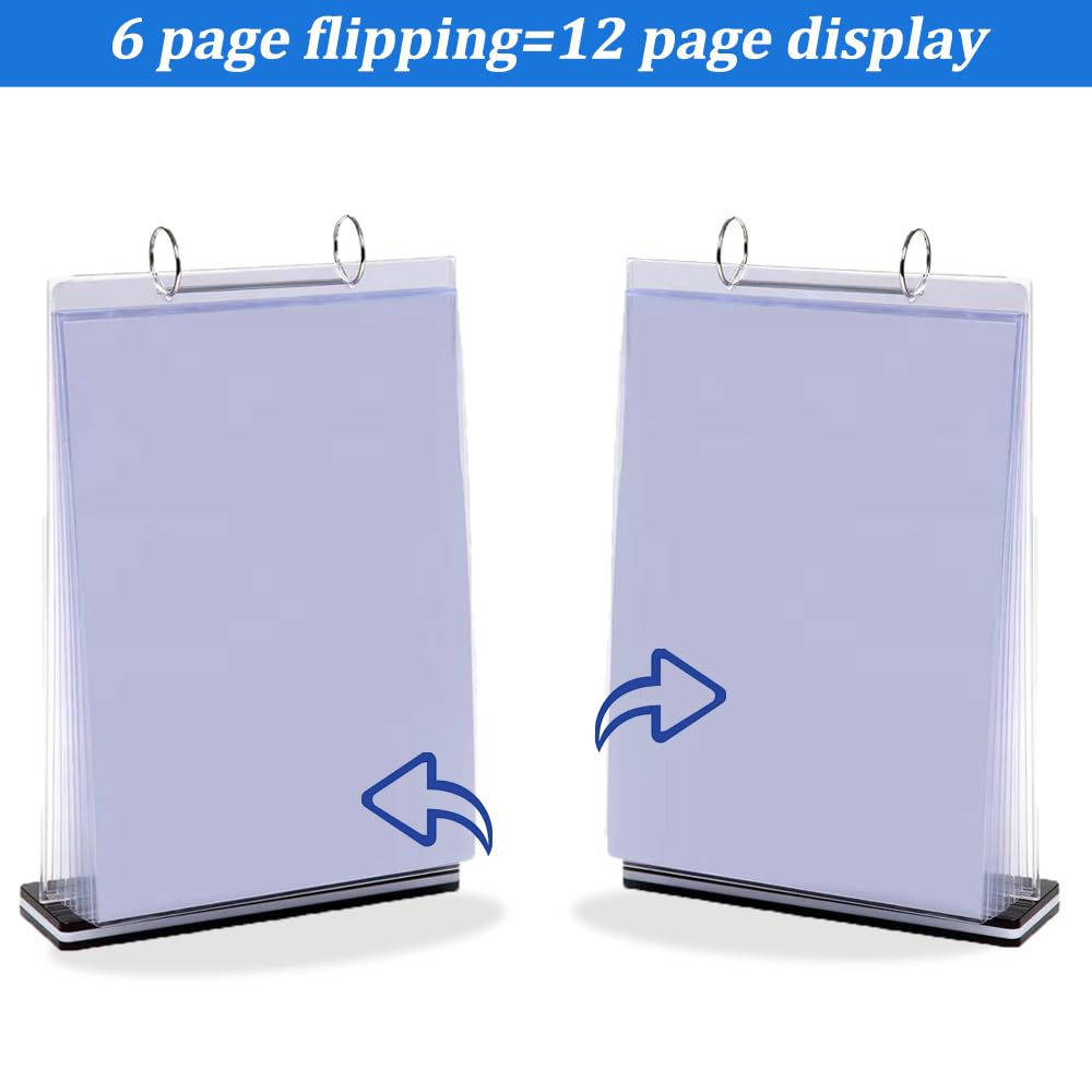 A4 A5 Flip Acrylic Restaurant Menu Stand Ring Binder Display Holder ...