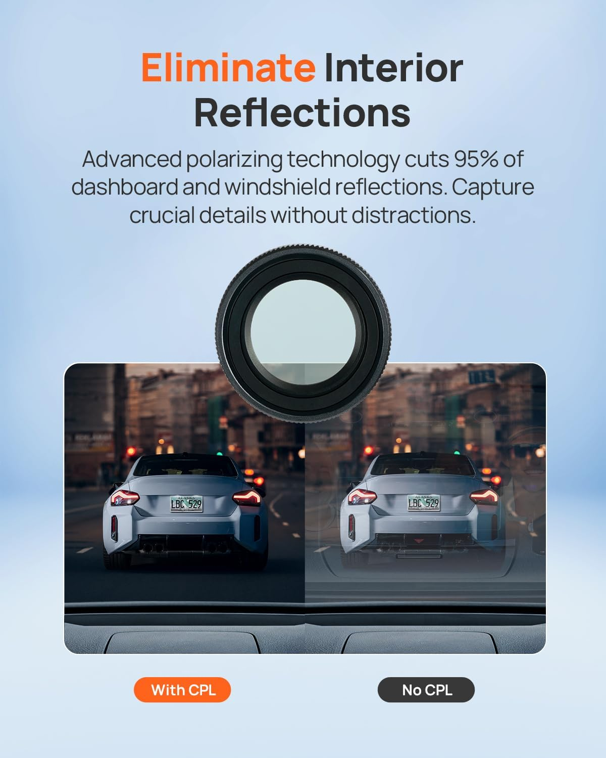 70mai A200/A500S/A510/A810/4K Omni CPL Filter ReduceReflections And ...
