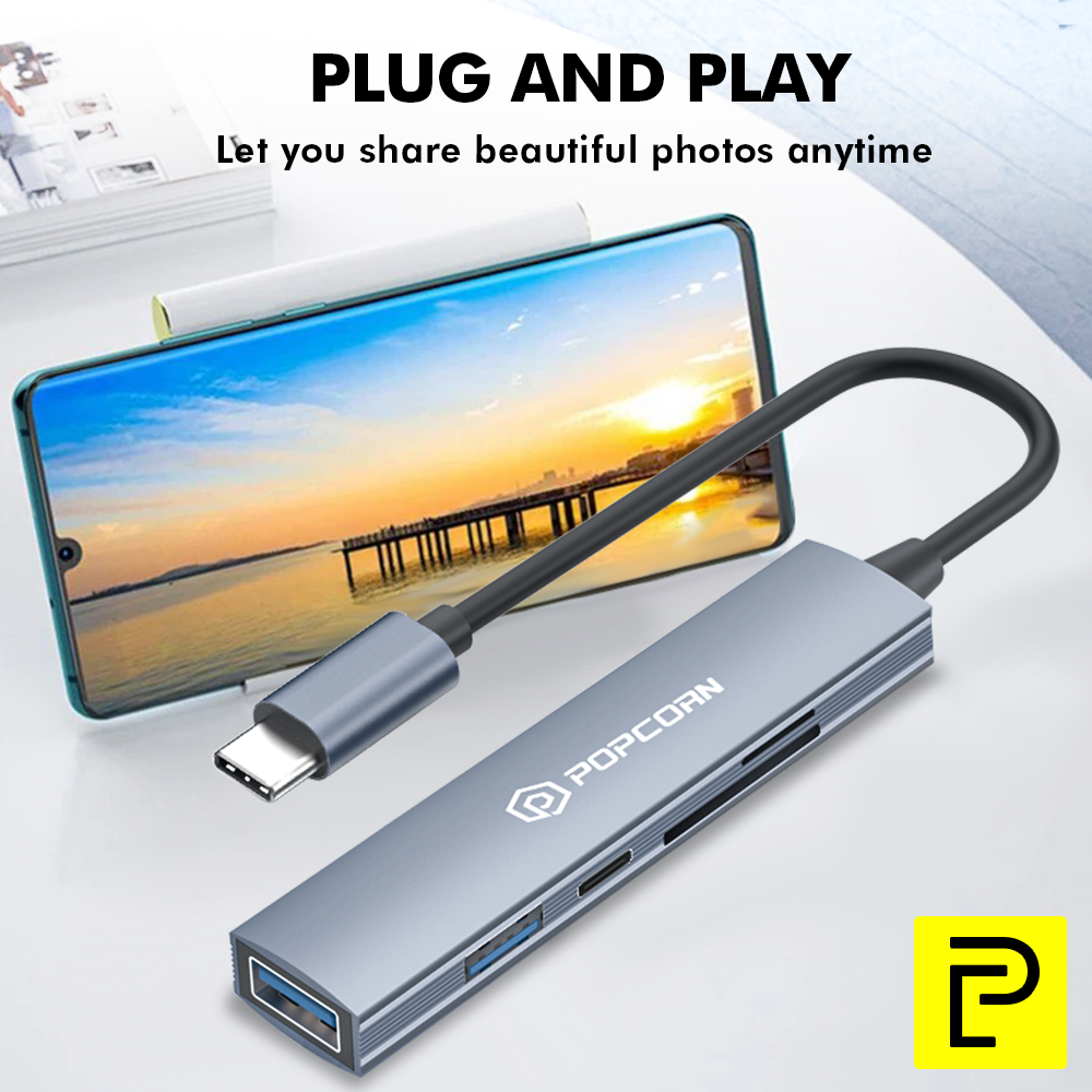 Popcorn USB 3.0 Hub 5in1 High Speed Splitter Adapter Expander Converter ...