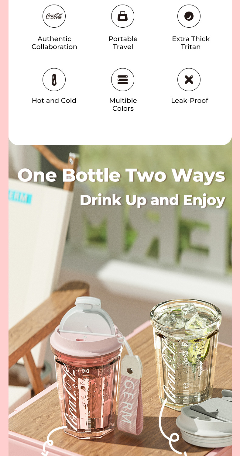 GERM x Coca-Cola S23 Water Cup Leak-Proof Transparent Drinking Cup ...
