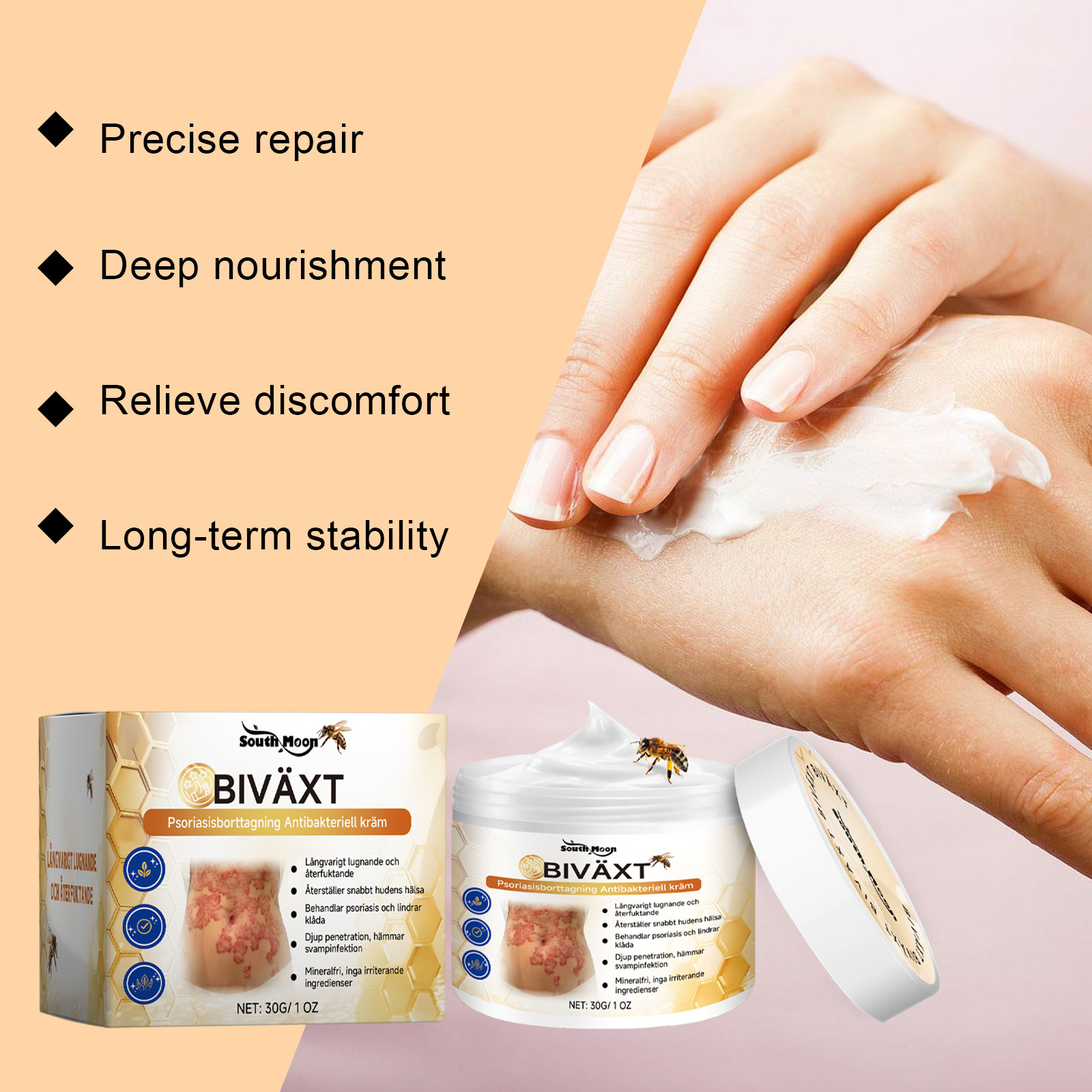 Bee Venom Antibacterial Cream Dermatitis Psoriasis Relief Anti Itch ...