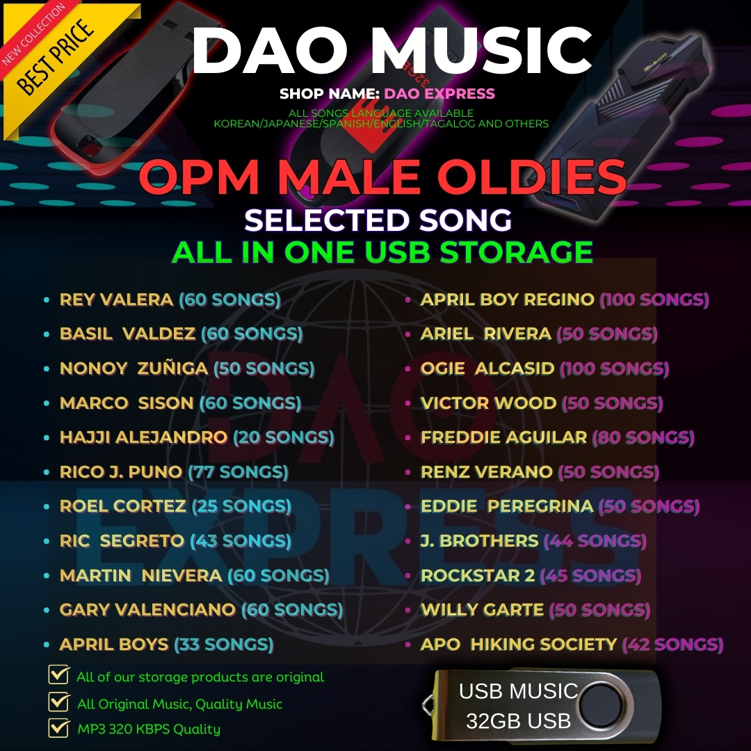 OLDIES ENGLISH AND TAGALOG OLDIES MUSIC COLLECTION | USB FLASH DRIVE ...