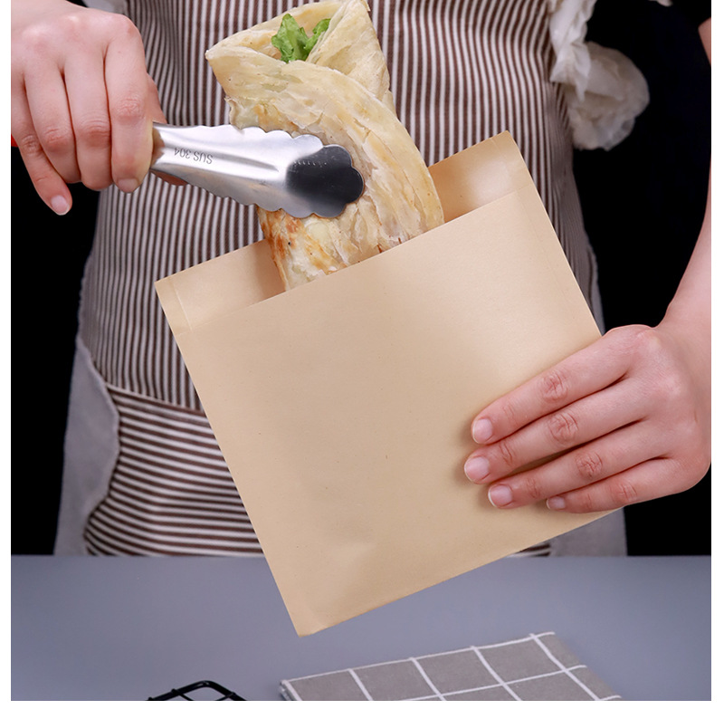 ManilaGo 100Pcs Greaseproof Paper Bag Pouch / Food Wrapper Sandwich ...