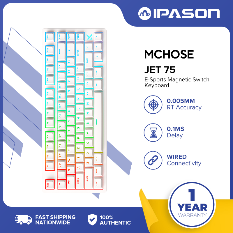 IPASON MCHOSE Jet 75 Hall Effect Magnetic Switch Gaming Keyboard with 0 ...