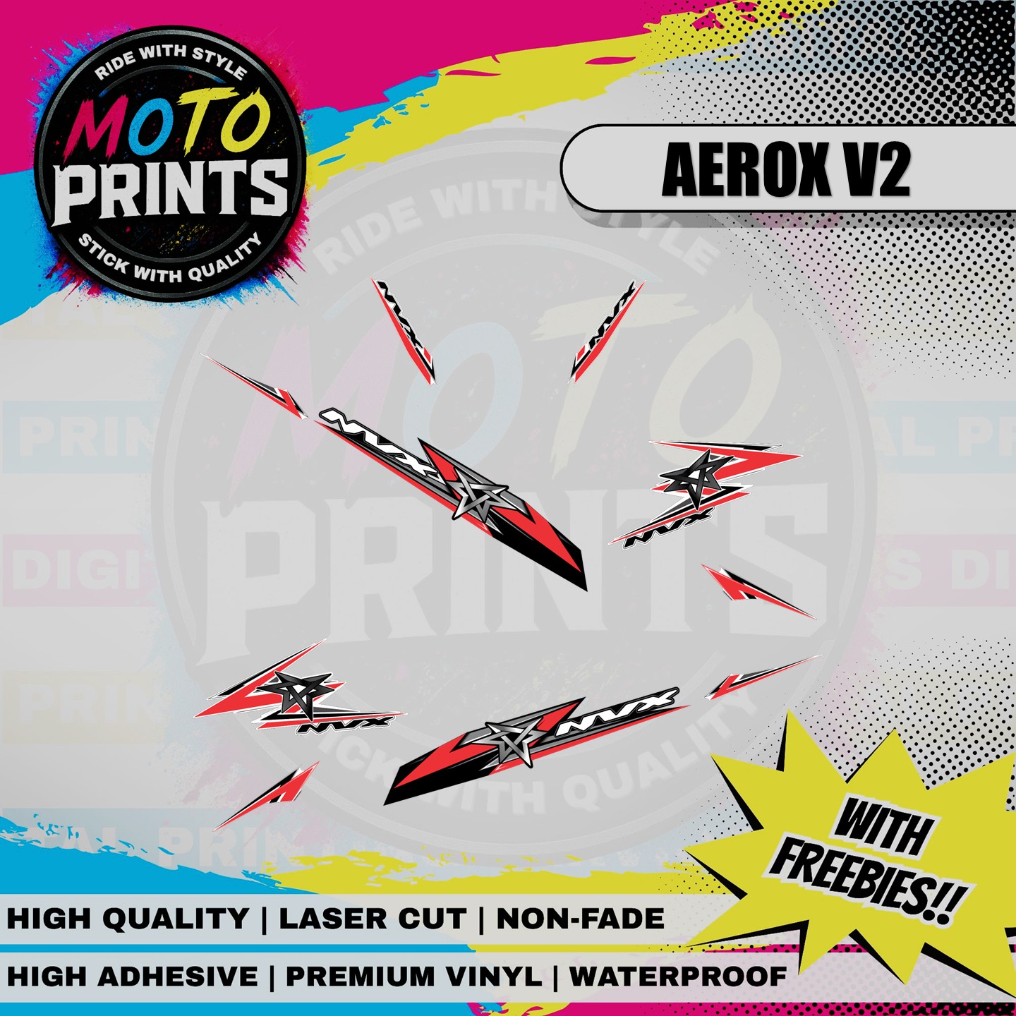 YAMAHA AEROX V2 NVX INDO AE STAR ALPHON CONCEPT DECALS STICKER ...