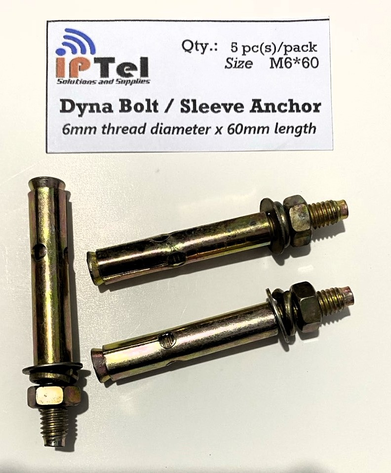 5 pcs Dyna Bolt M6 x 60mm | Expansion Anchor Bolt | Heavy Duty Concrete ...