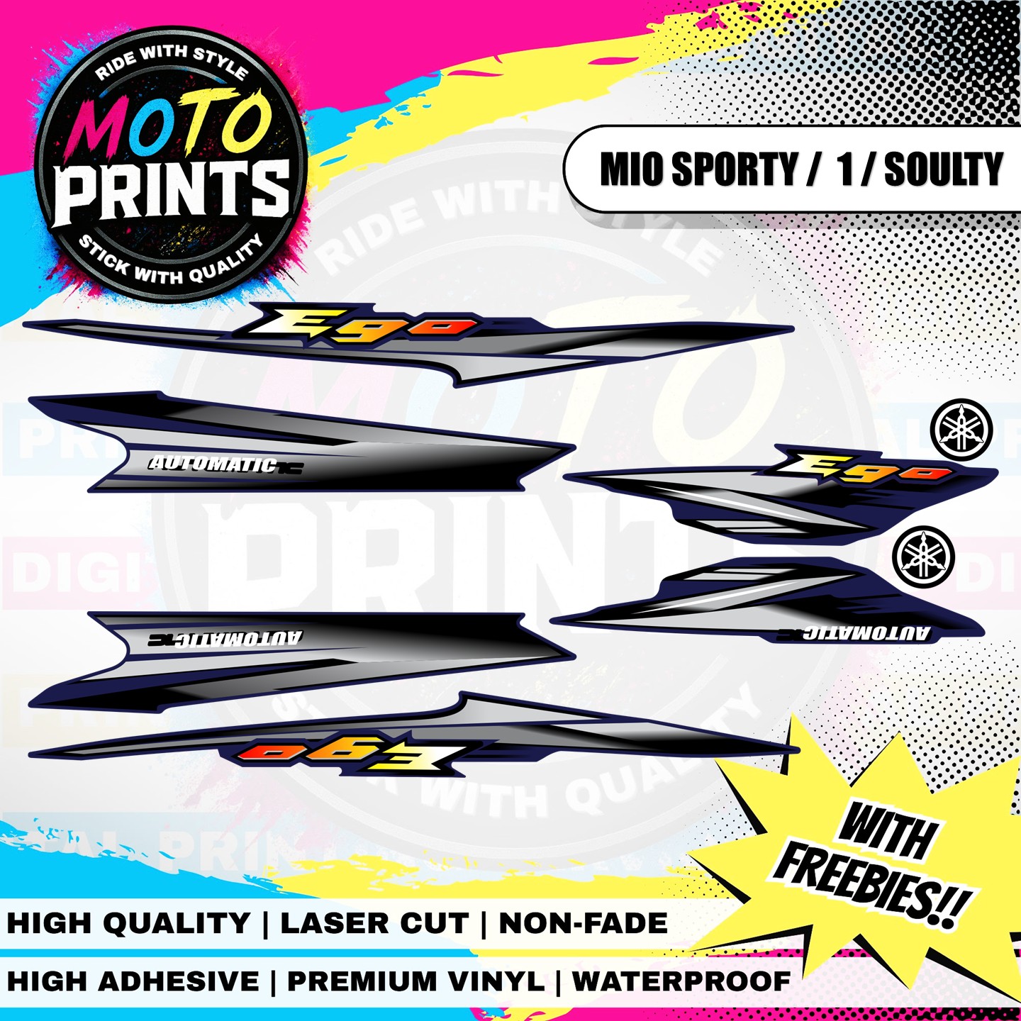 YAMAHA MIO SPORTY / MIO 1 / SOULTY DECALS EGO 2006-2007 DECALS ...