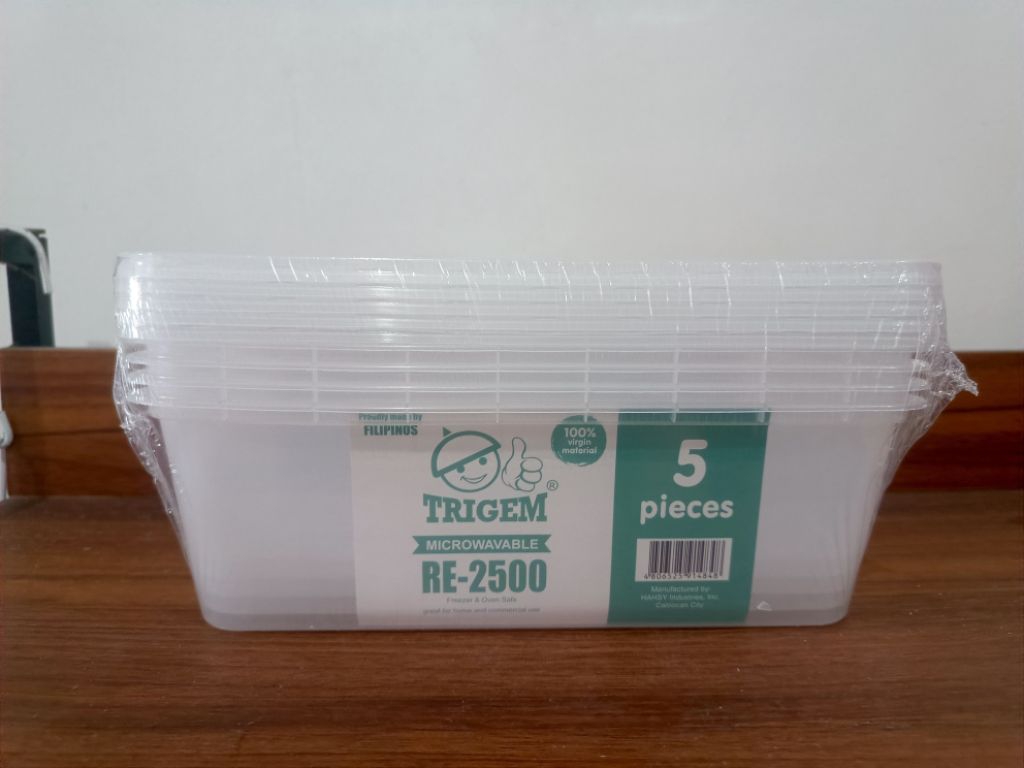[5PCS] TRIGEM Microwavable Plastic Container- Freezer and Oven Safe ...