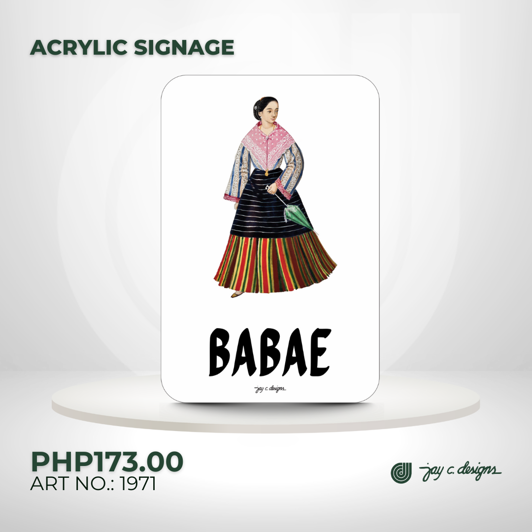 Cultural Babae Acrylic Restroom Sign Public Toilet Door Sign Bathroom ...