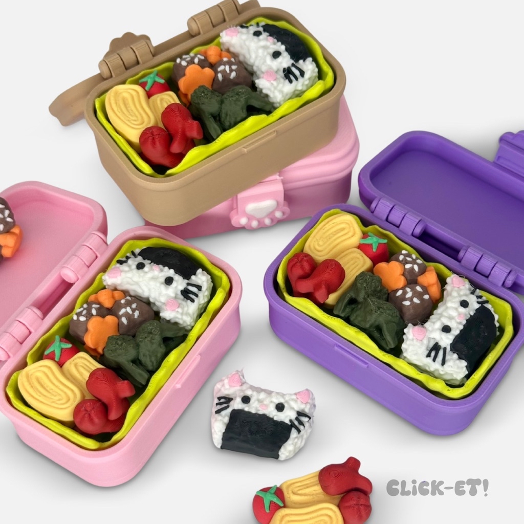 CLICK-ET! Cat Bento Box Clicker Desk Decor by Slycelab 3DPrinted Cute ...