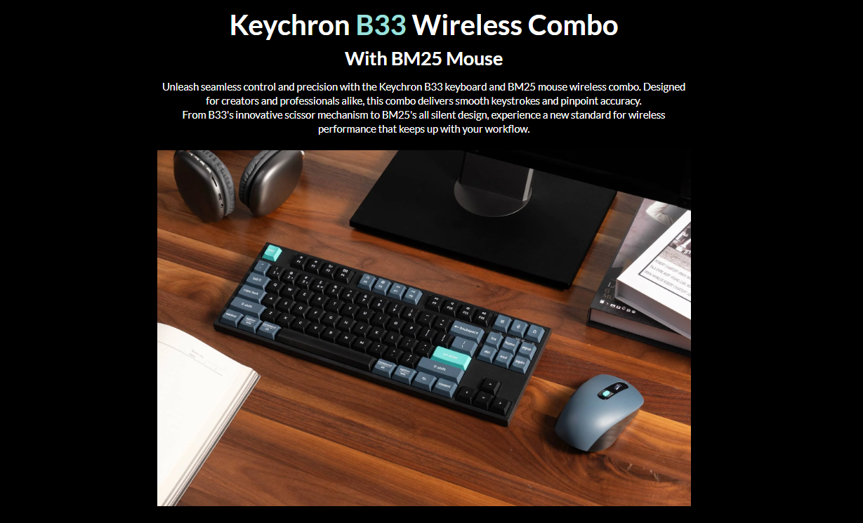 Keychron B33 Keyboard and BM25 Mouse Wireless Combo (KCBD1) | itw ...