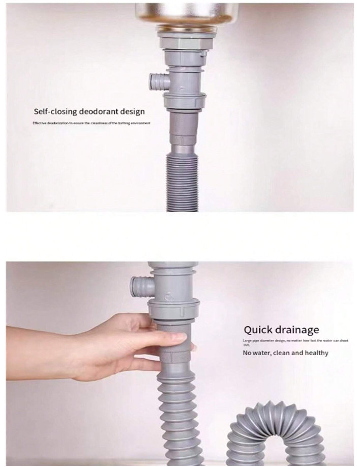 HW017 -Plastic Flexible Kitchen Sewer Pipes General Kitchen Basin Water ...