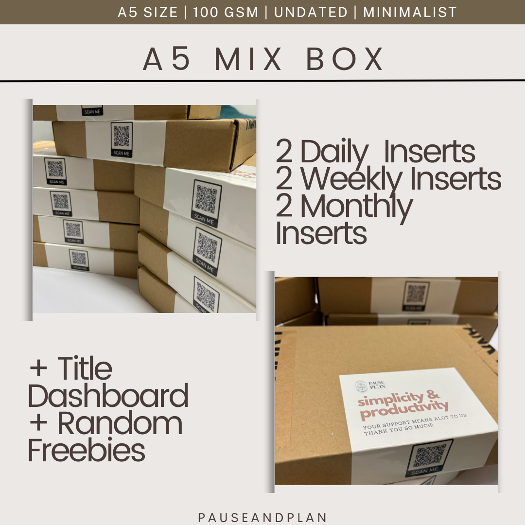 A5 Planner Mix Box | Daily Weekly Monthly Inserts + Freebies | Shopee ...