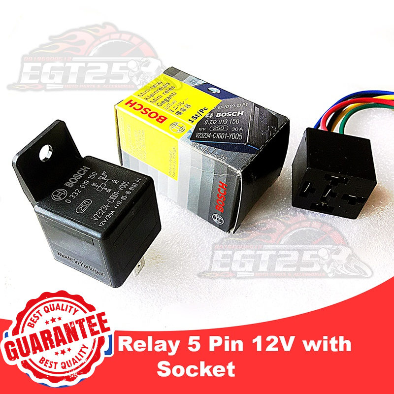 Bosch Relay 5 pin 12v 30A With Relay Socket (Horn Relay/aux Relay) | Shopee Singapore