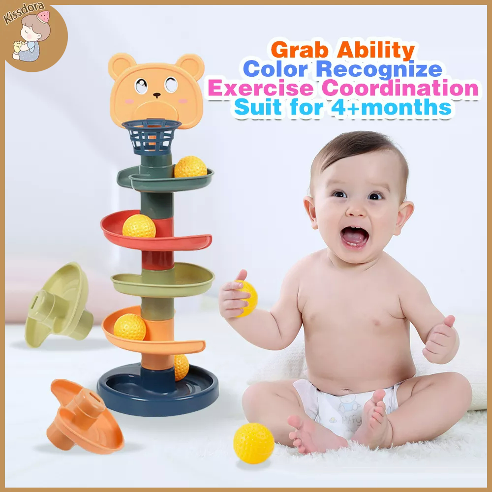 Kissdora Children's educational toy Rail Rotating track Sliding Ball ...
