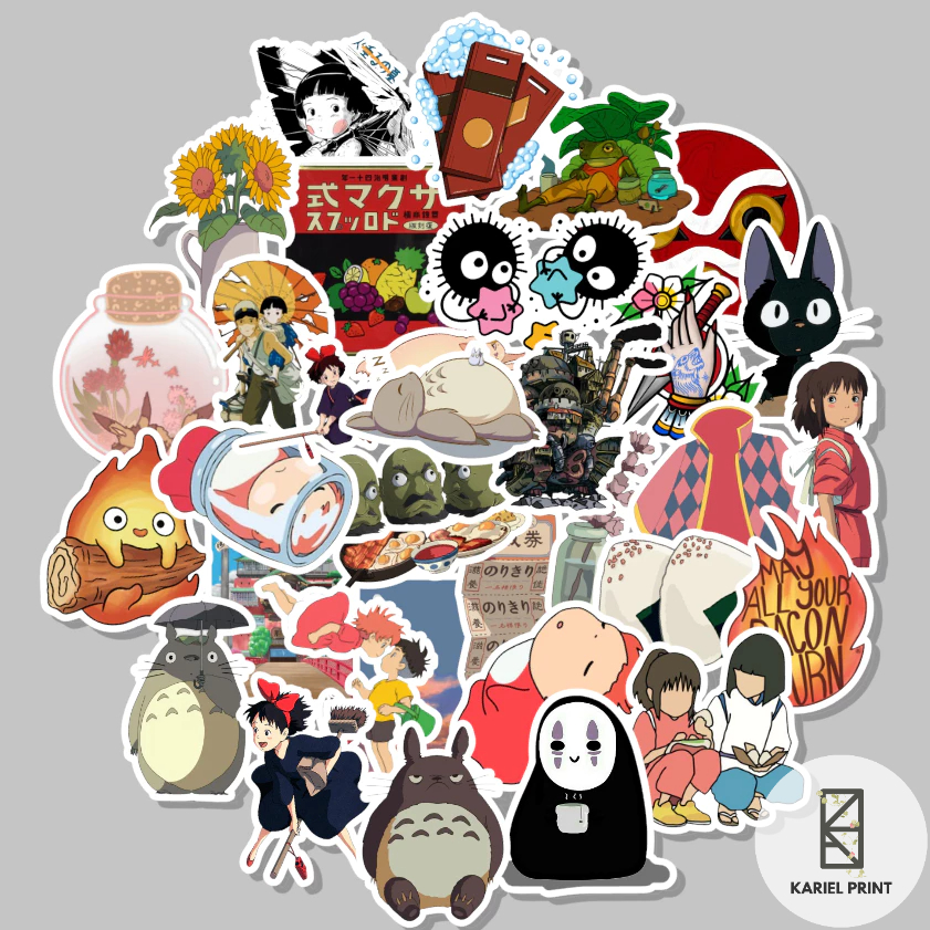 34pcs Studio Ghibli Laminated Graffiti Waterproof Stickers [34pcs/1.8 ...