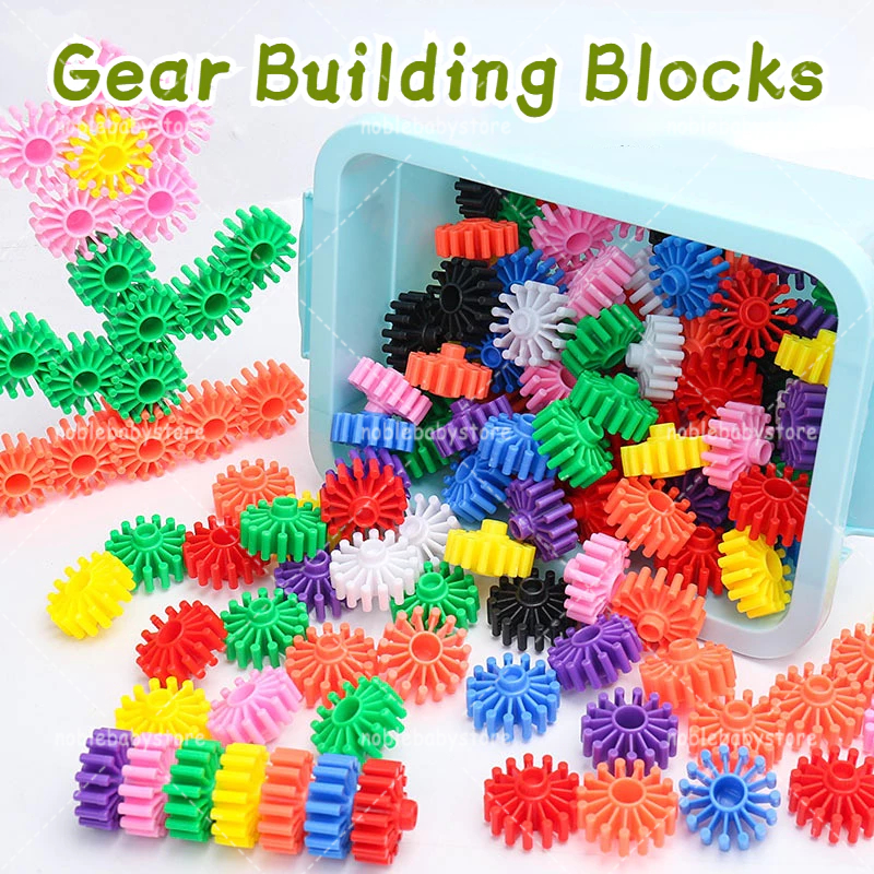 Gears Building Blocks Toys for Kids Montessori Educational Toys 3D DIY ...