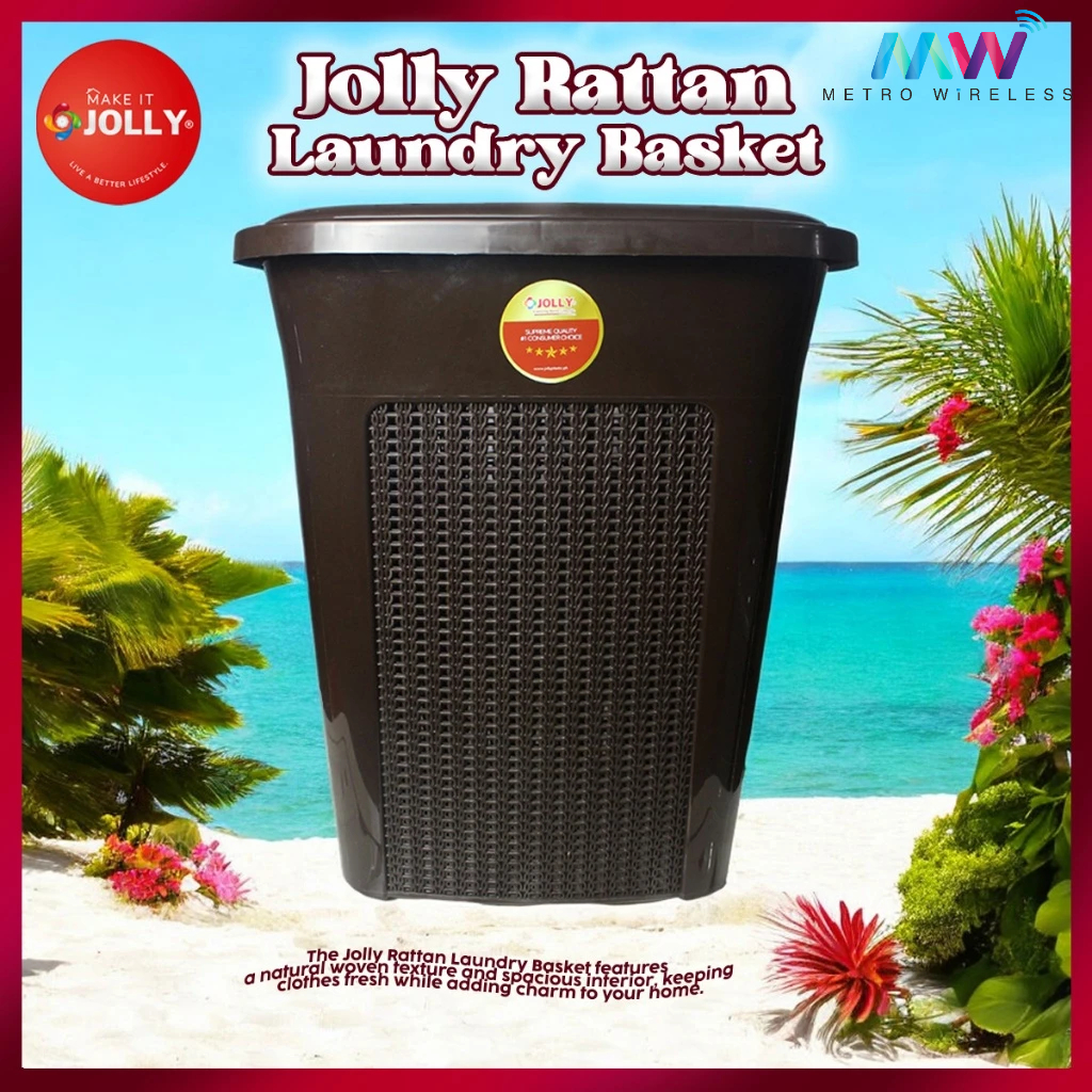 Jolly Rattan-Style Laundry Basket with Flip-Top Lid – The Perfect Blend ...