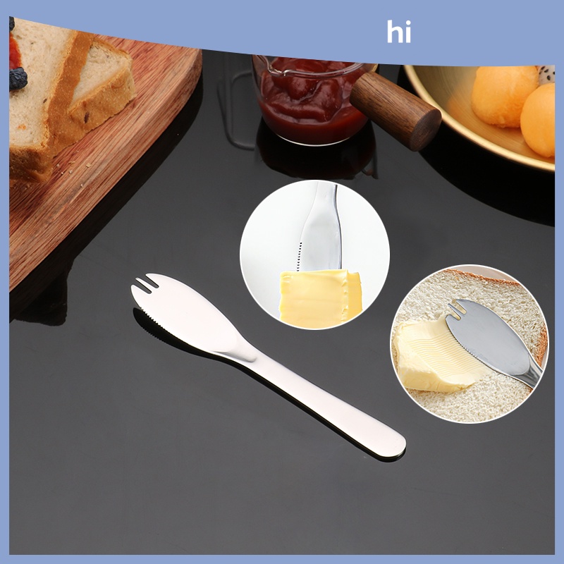 HI HOMES 304 Stainless Steel Butter Knife Butter Fork Creative Multi ...