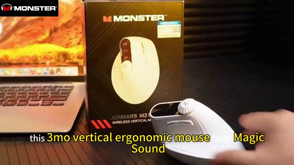 Monster M2 MAX Mouse Bluetooth Wireless Non Slip Ergonomic Design Light Multi Device Compatible ...