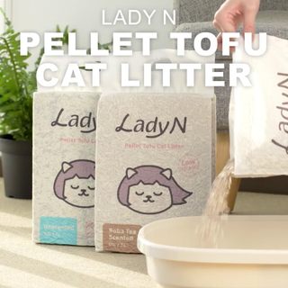 Lady N | Pellet Tofu Cat Litter (7L) 【1 Bag Unscented+2 Bag Boba Tea ...