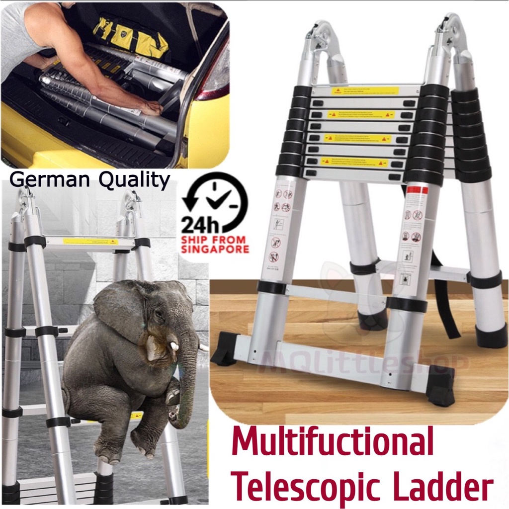 Two-Sided Multipurpose Aluminium Extension Foldable Telescopic Ladder Extendable Foldable ...