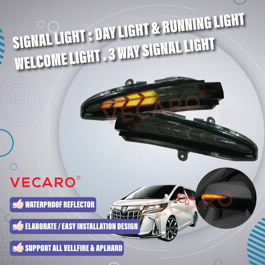 Toyota Alphard & Vellfire 2IN1 DAY LIGHT + Running Signal ARROW ...