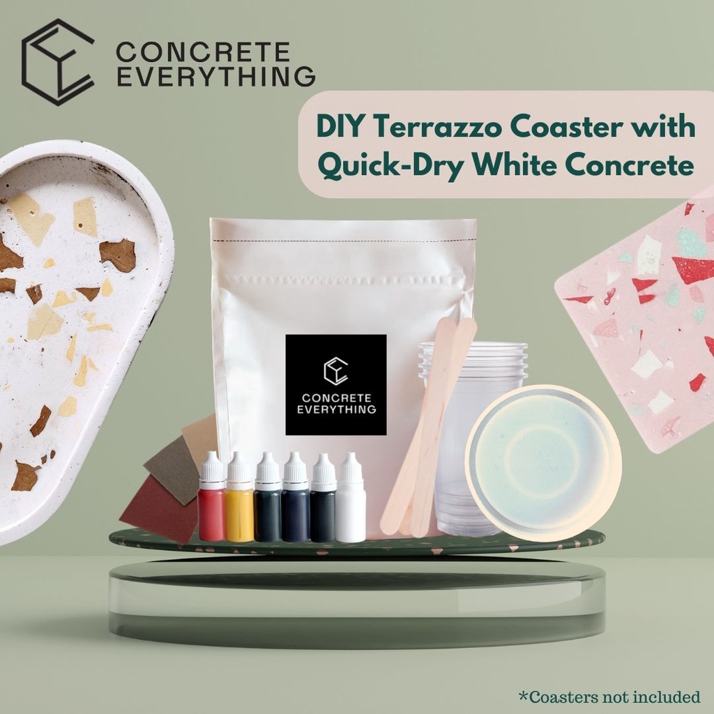 [SG Seller] DIY Terrazzo Tray Coaster Kit with Quick Dry White Concrete ...