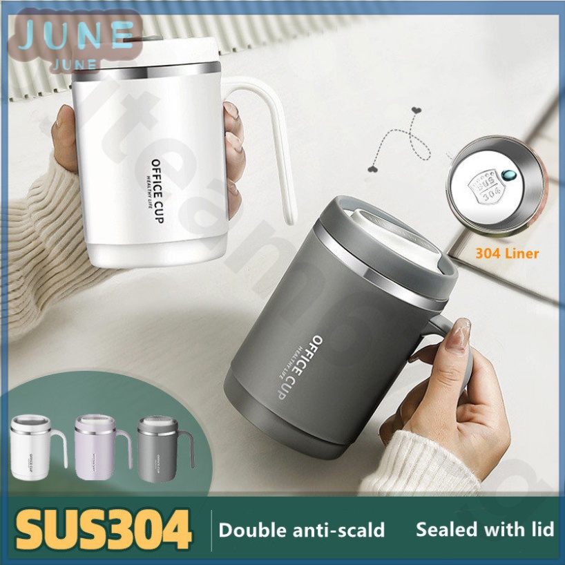 500ml Thermal Insulated Stainless Steel Mug with Handle, Lid & FREE ...