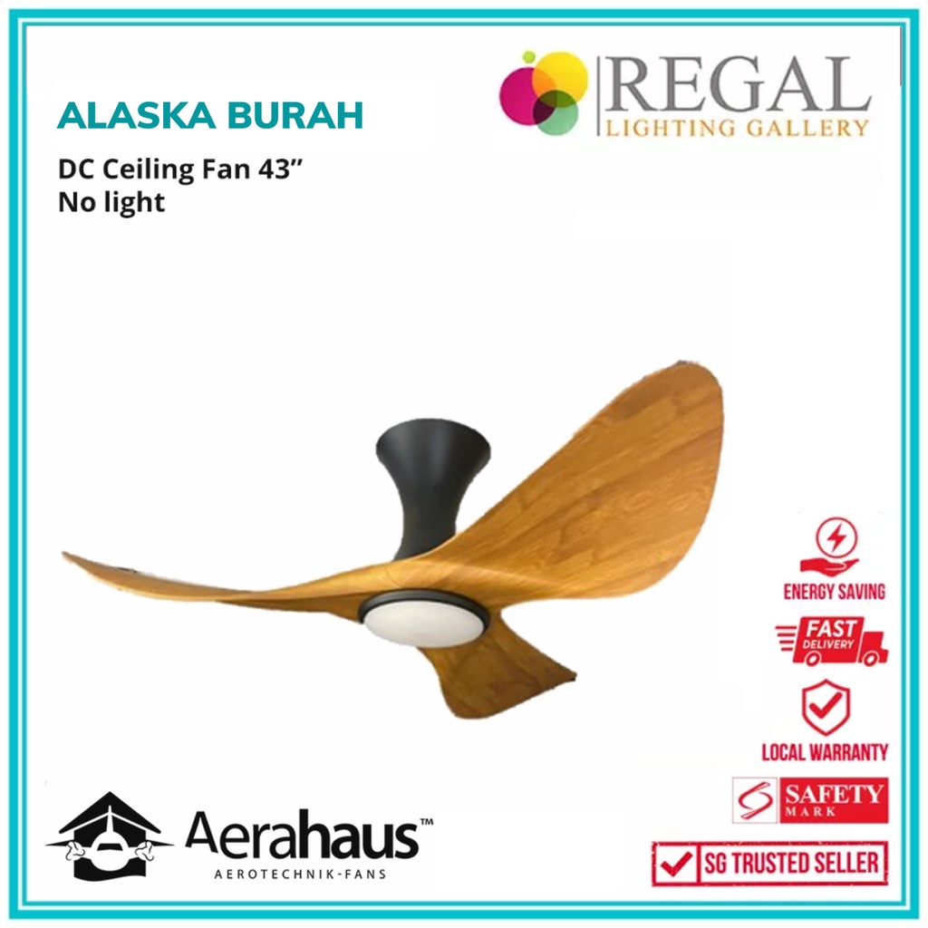 [Free Shipping] Alaska Burah Ceiling Fan 43" No Light - Regal Lighting ...