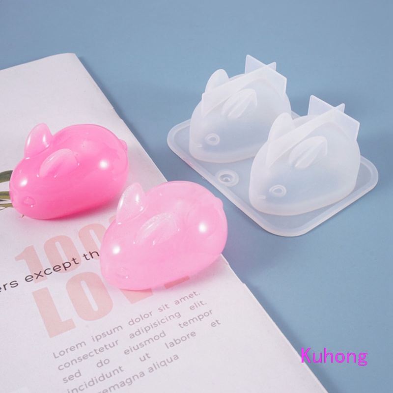 3D Rabbits Silicone Mold Bunny Shape Soap Mold Animal Bread Dessert ...