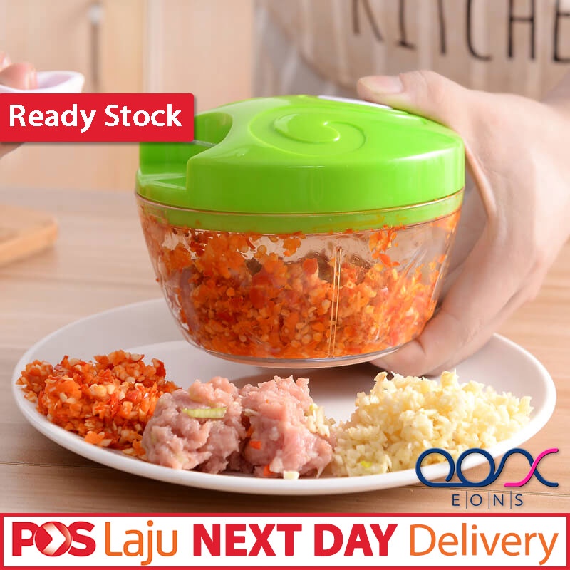 SPIN PULL Manual Food Chopper 500ML Capacity Meat Slicer Mincer ...