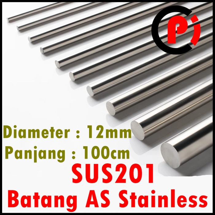 As ROD STAINLESS SUS 201 SHAFT SMOOTH ROD Round 12mm x 100cm (1M ...