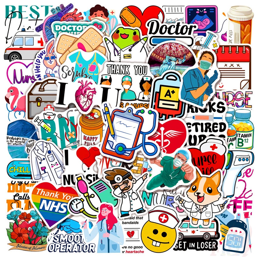 100Pcs/Set Doctor & Nurse Series A Stickers DIY Fashion Waterproof ...