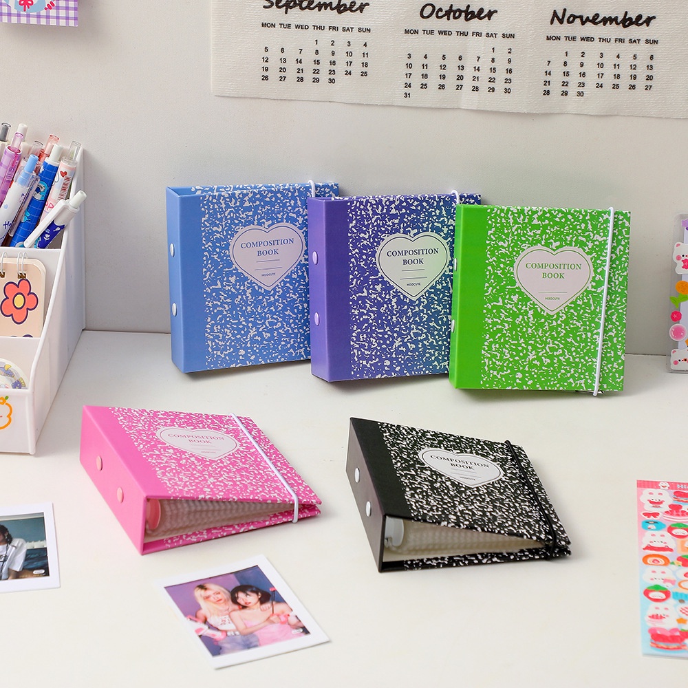 Korean Photocard Binder 3-Ring Black Composition Binder Photocard Album ...