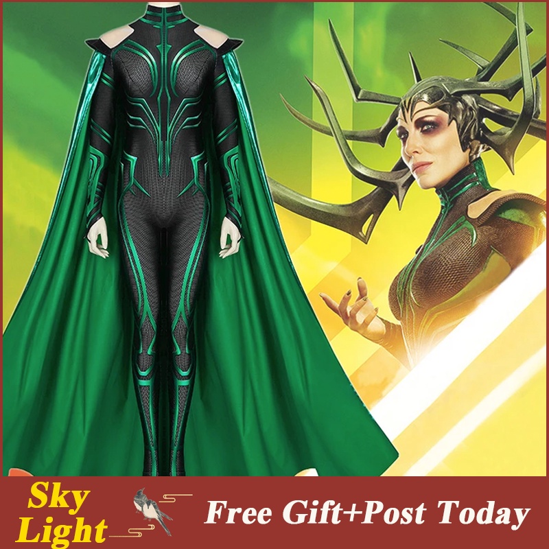 Supervillain Hela Marvel Thor 3 Ragnarok Cosplay Costume Sexy Women