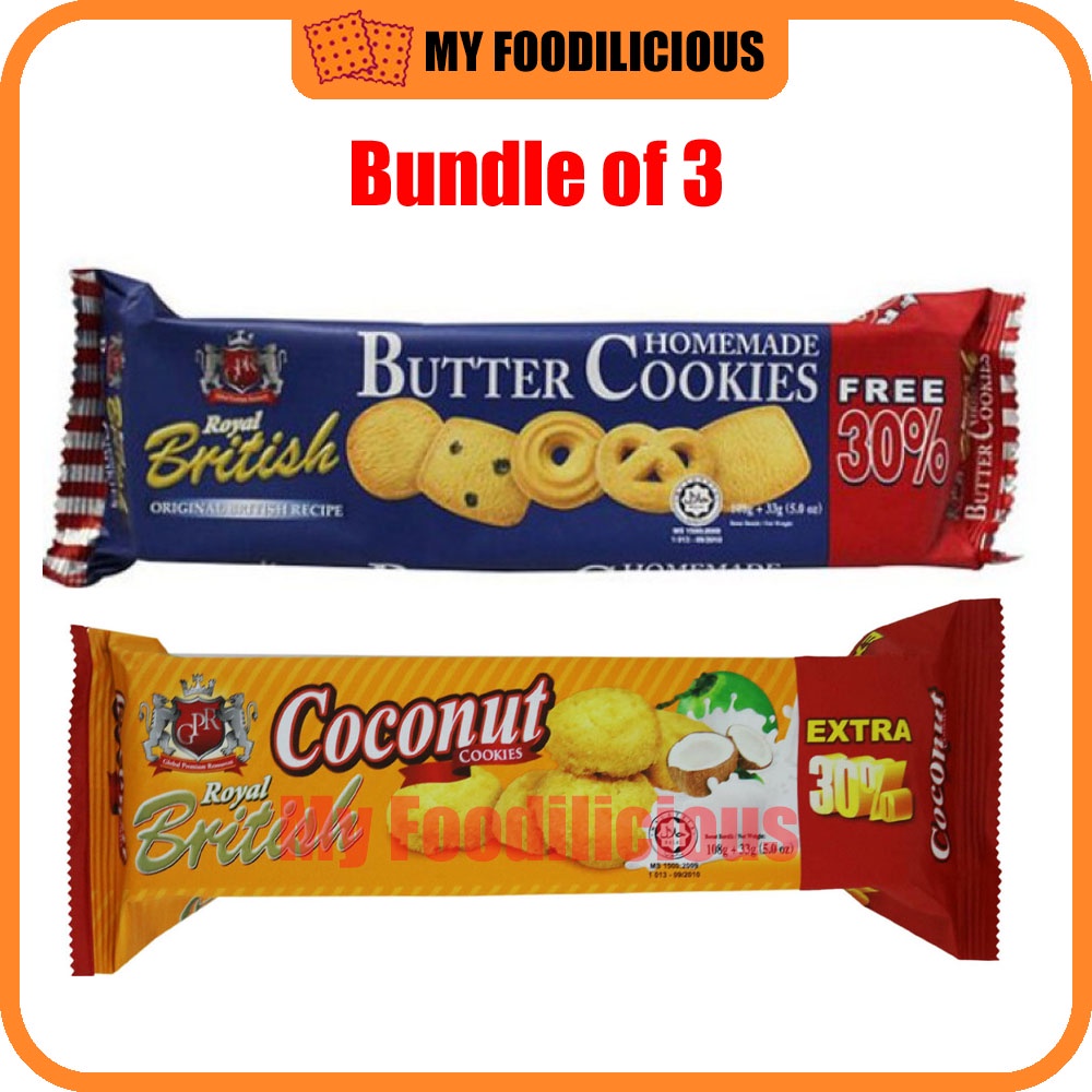 GPR Royal British Homemade Butter Cookies - 108g Coconut/Butter Cookies ...