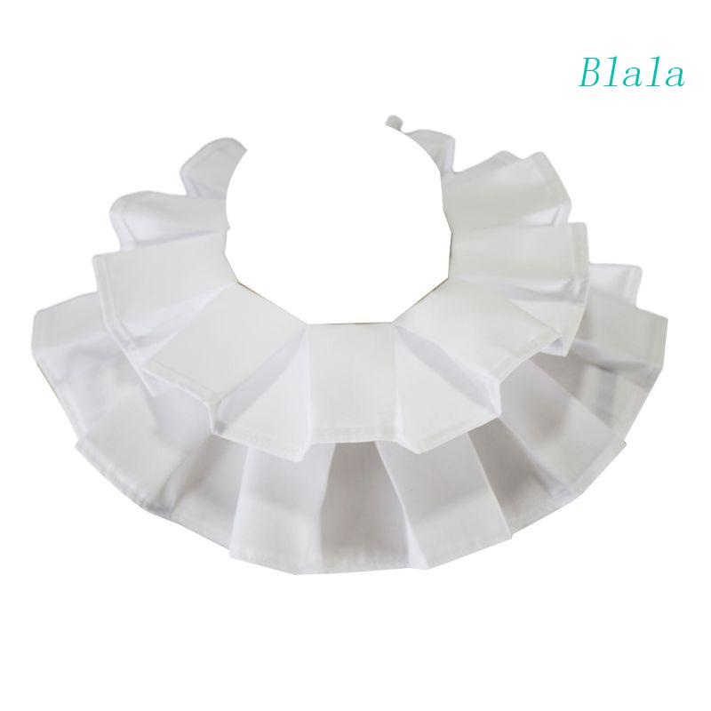 Blala Womens Vintage Renaissance Cotton Ruffle Fake Collar Victorian White Neck Ruff Scarf ...
