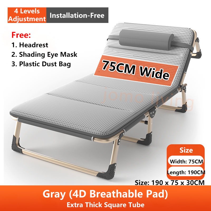 Japanese Portable Folding Single Bed 75cm Wide Surface Lightweight ...