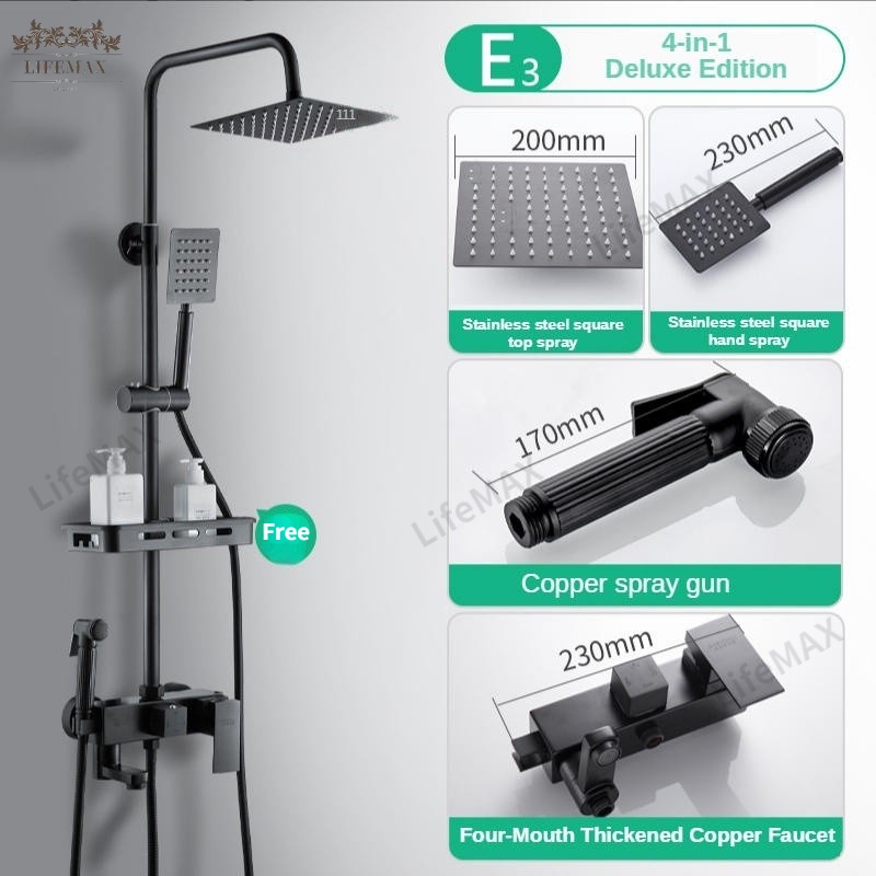 [sg]stainless Silver Series Rain Shower Set Bathroom Home Rainfall