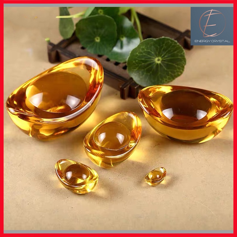 SG Ingots Citrine Crystal Ingots For Treasure Bowl Big Liuli Ingots ...