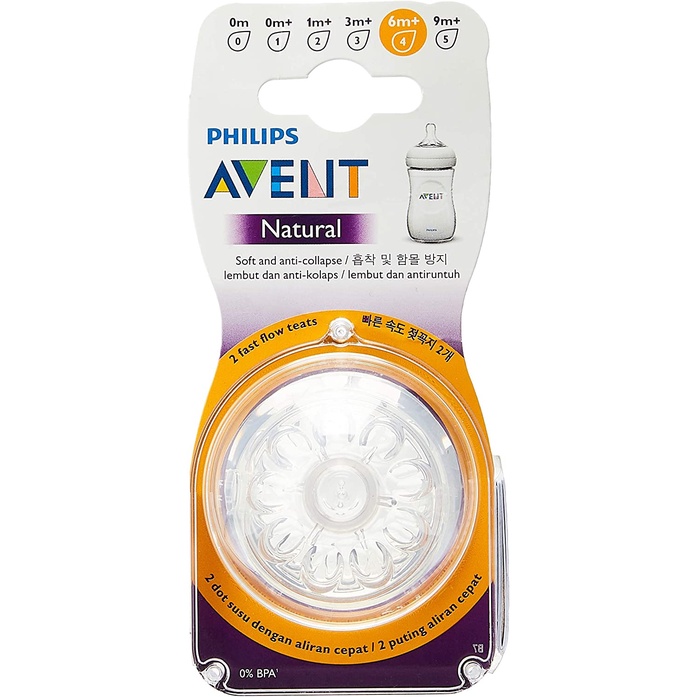 Philips Avent Natural Nipple, Fast flow | Shopee Singapore