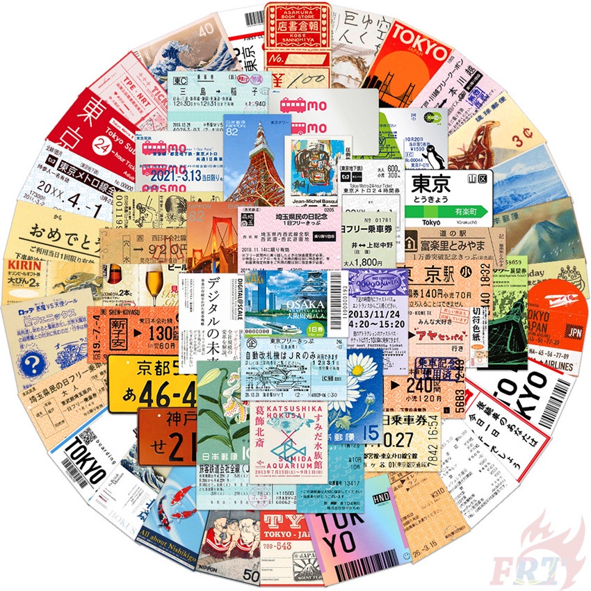 60Pcs/Set Japanese Customs & Culture Art Series 04 Tokyo Travel Stamps ...